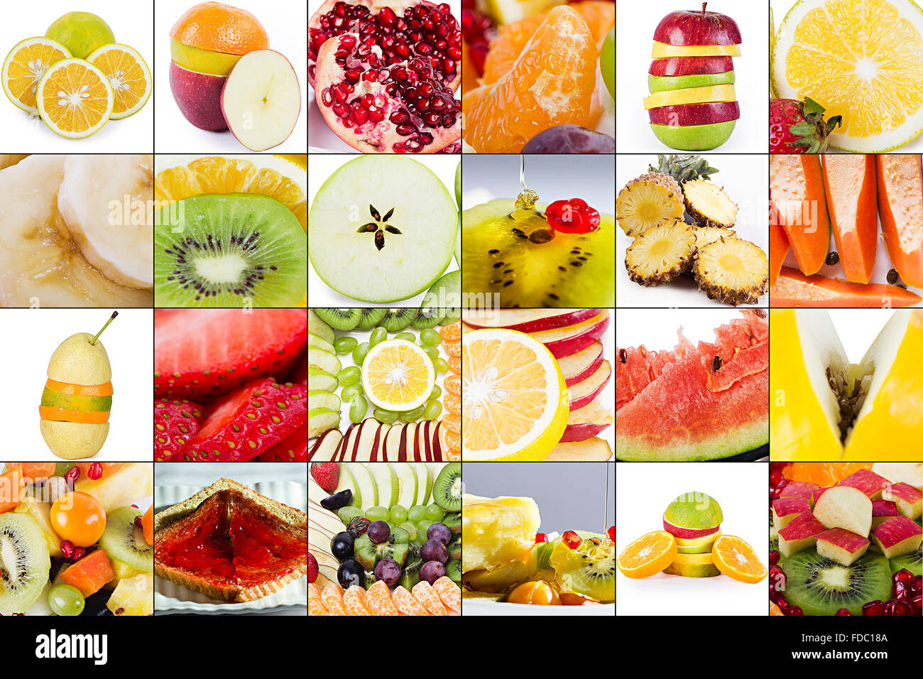Delicious Healthy Fruits Montage Photo Close up Stock Photo - Alamy