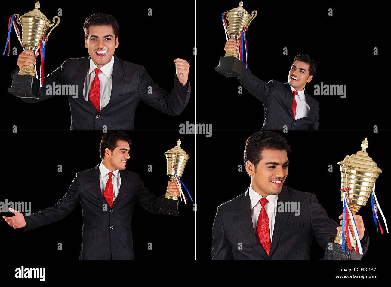 1 Indain Business Man Victory Trophy Promotion Facial Expression ...