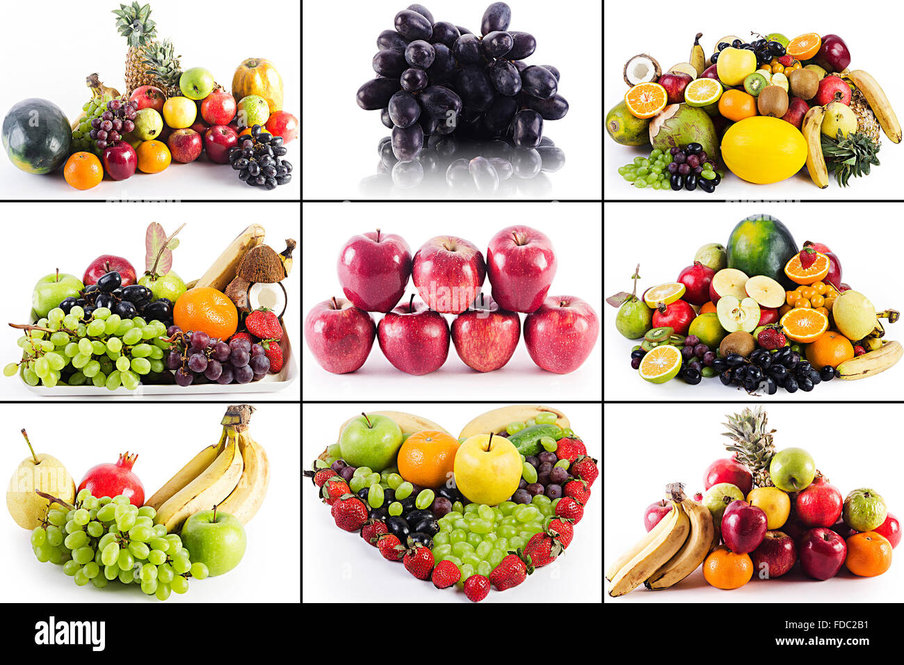 Delicious Healthy Fruits Montage Photo Close up Stock Photo - Alamy