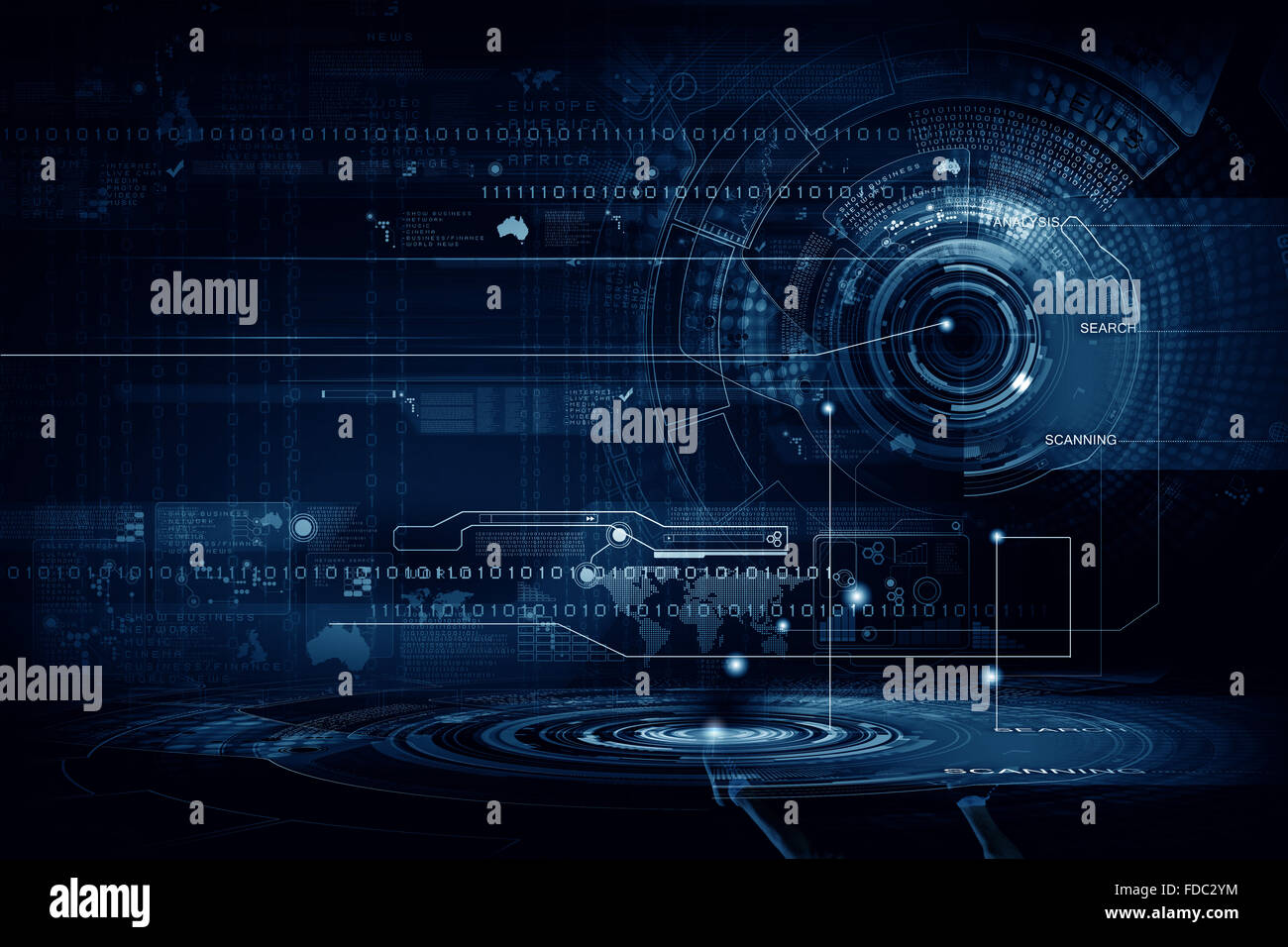 Background abstract image with binary code and icons hi-res stock ...