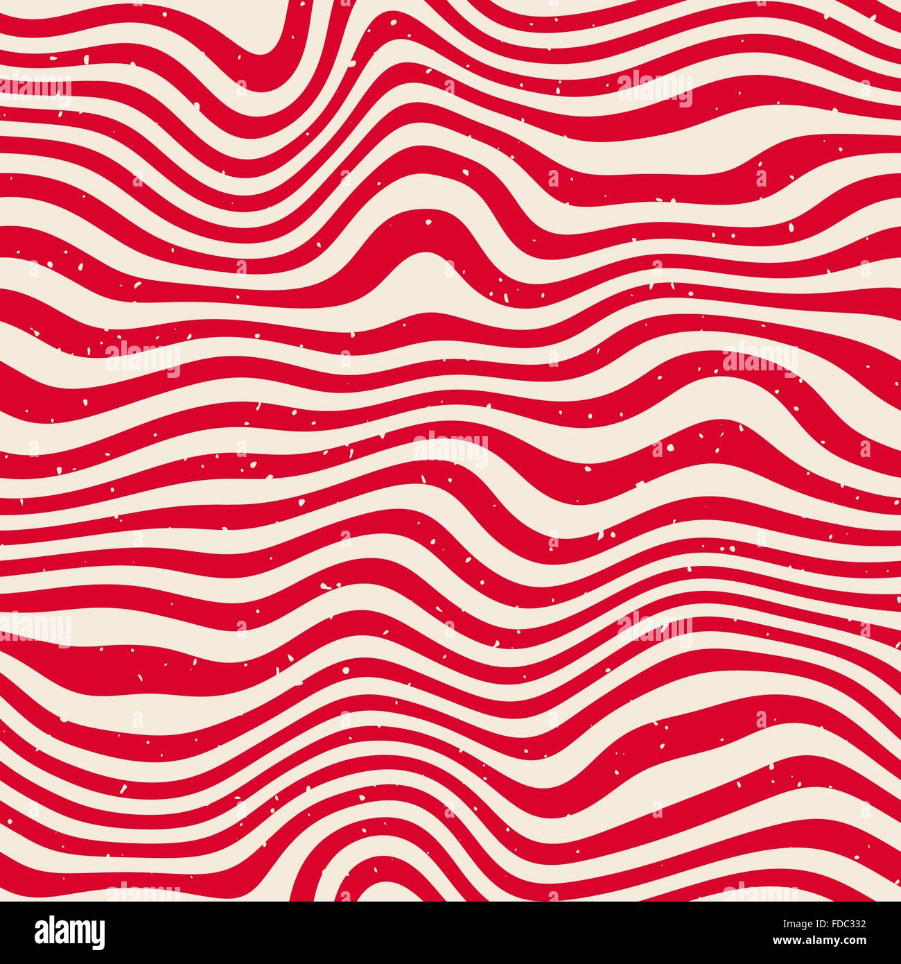 Vector Seamless Red White Wavy Distorted Lines Retro Pattern Stock ...