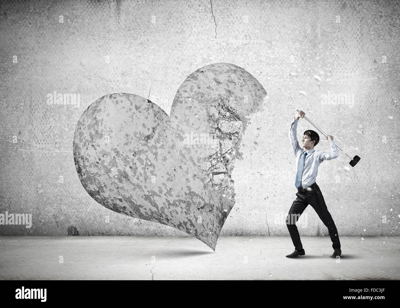 Hammer breaking rock hi-res stock photography and images - Alamy