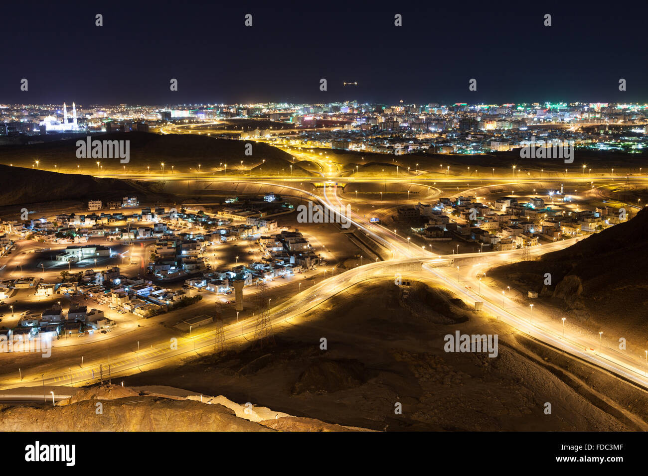 View of Muscat at night Stock Photo - Alamy