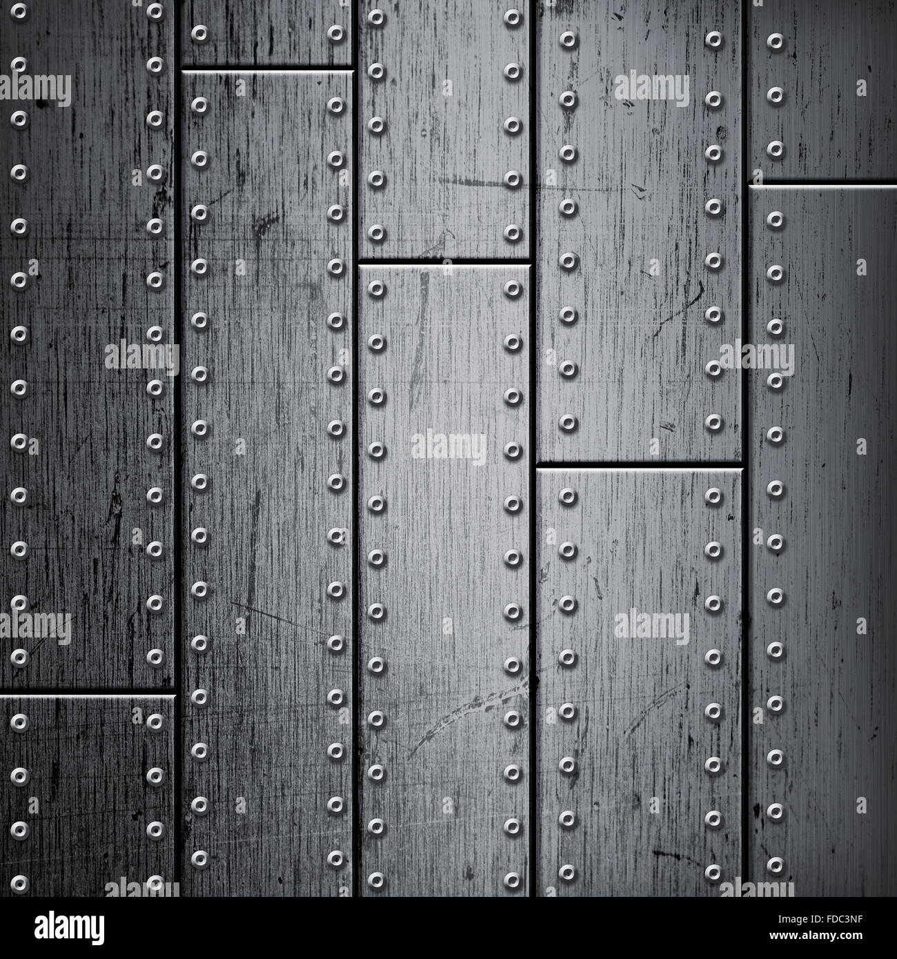 Abstract background. Brushed metal texture with rivets Stock Photo - Alamy