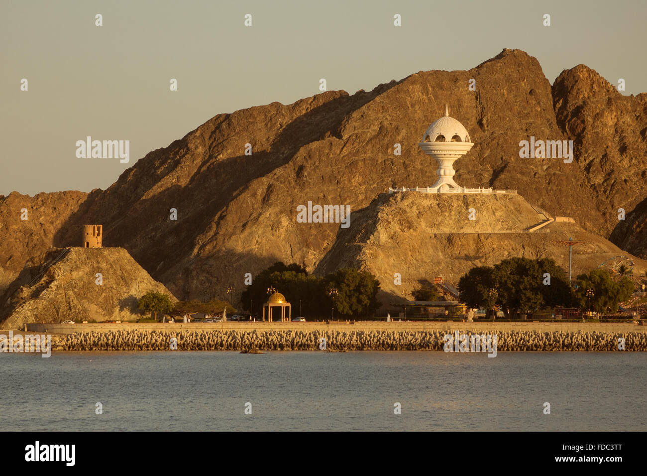 Oman, Muscat, Riyam monument & corniche at dusk Stock Photo - Alamy