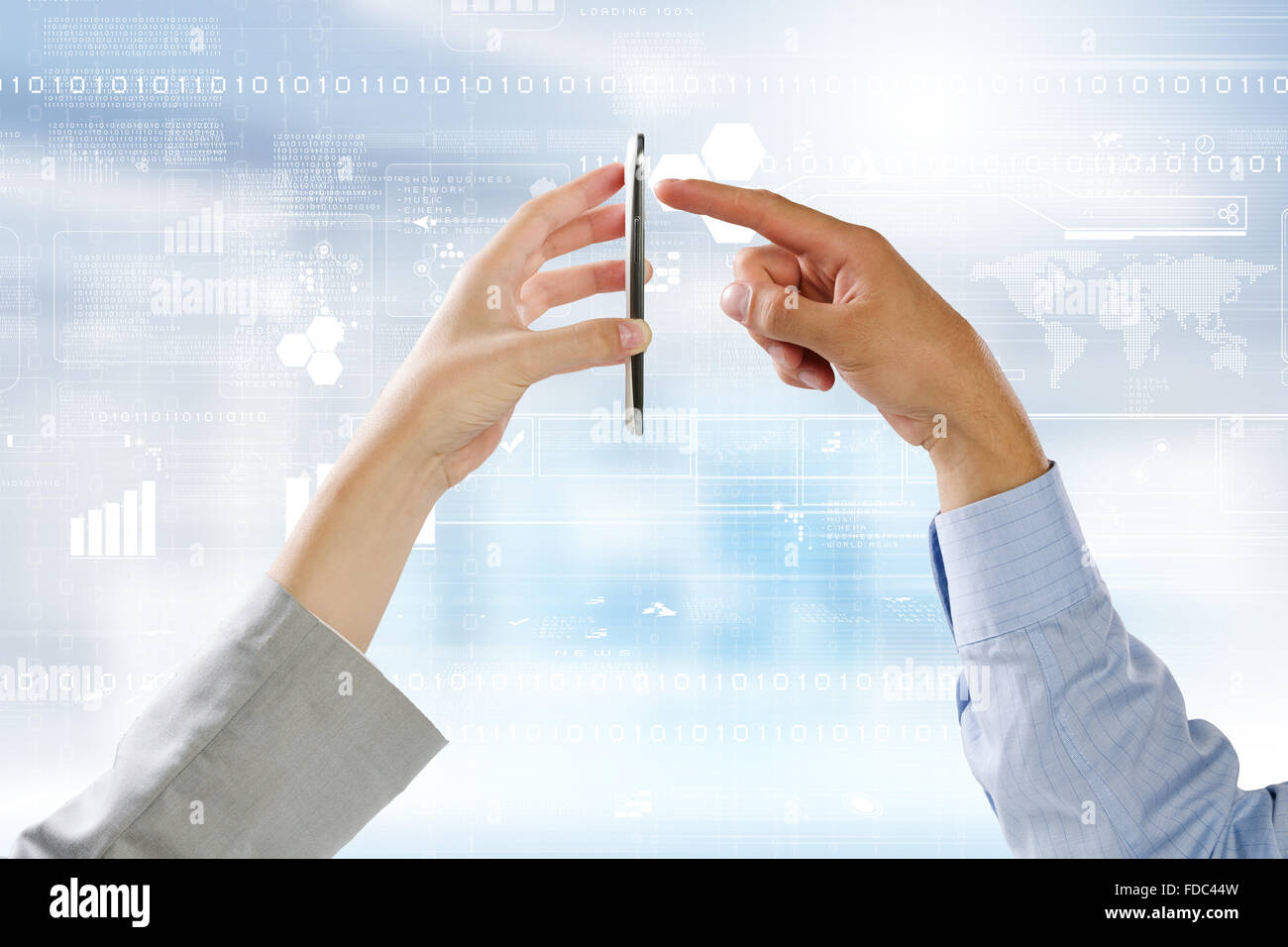 Close up of people hands using mobile phone Stock Photo - Alamy