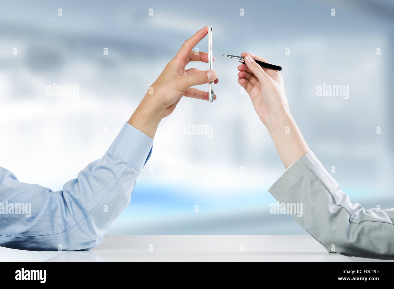 Close up of people hands using mobile phone Stock Photo - Alamy
