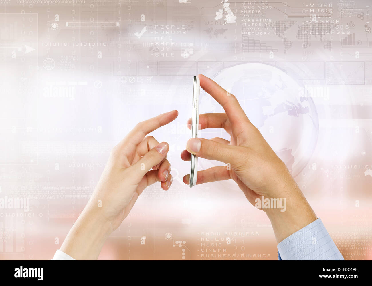 Close up of people hands using mobile phone Stock Photo - Alamy
