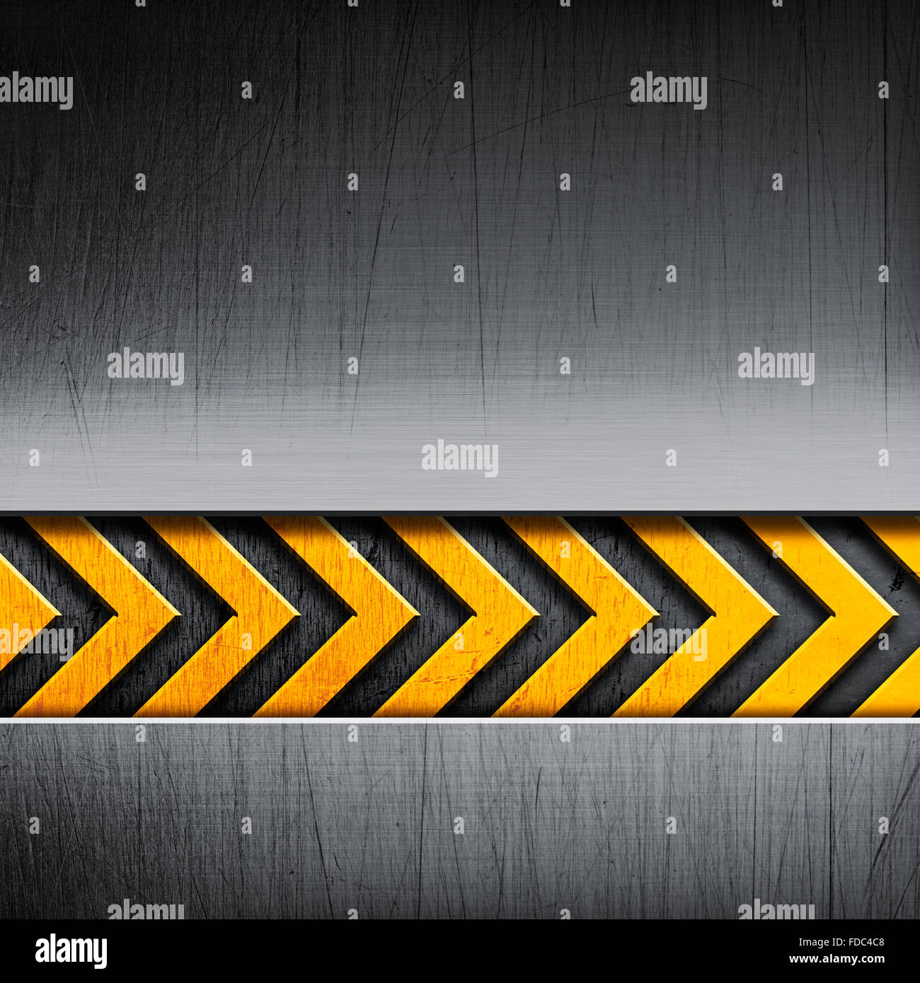 Metal texture with yellow arrow Stock Photo - Alamy