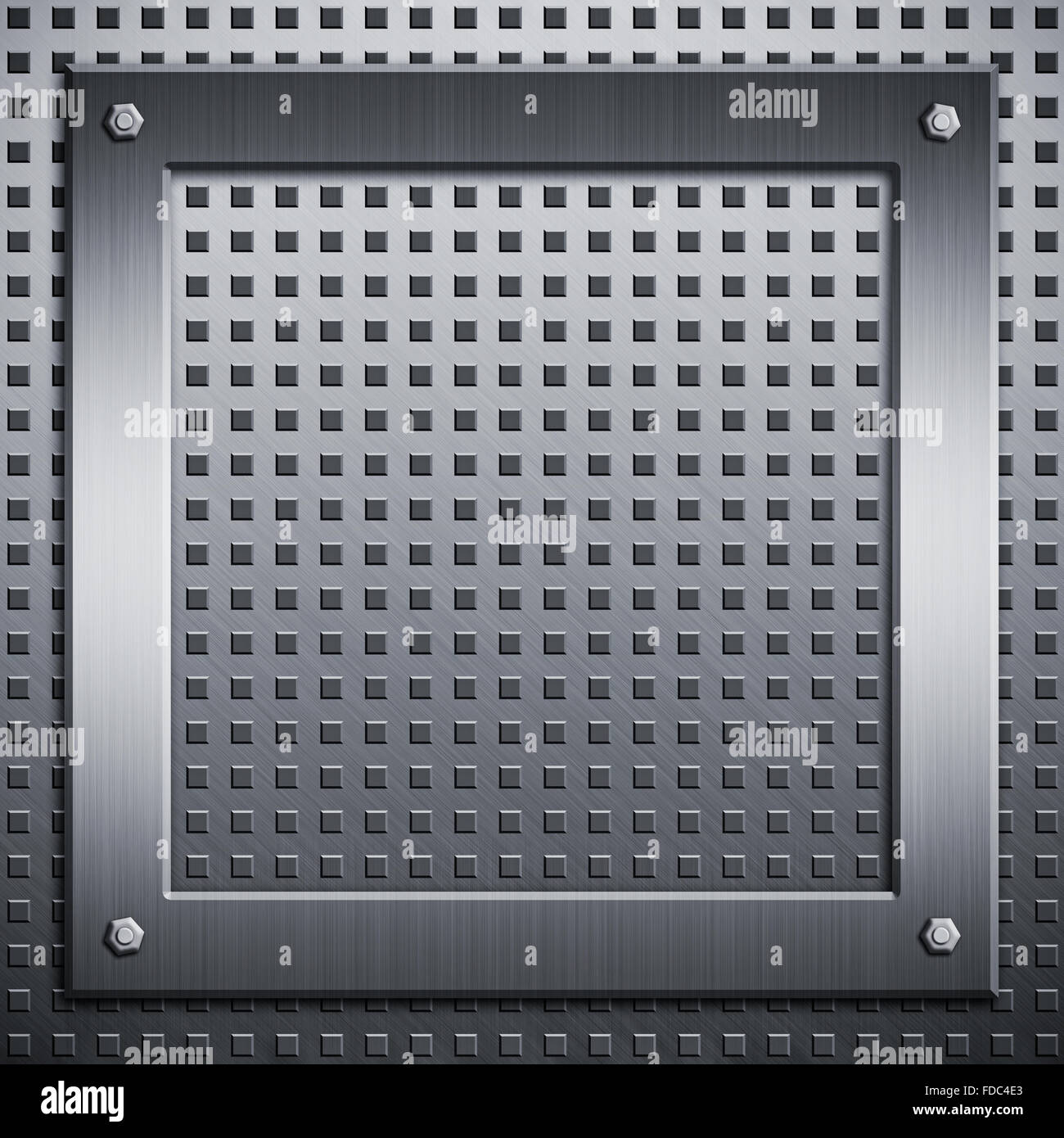 Steal textured background with frame Stock Photo - Alamy