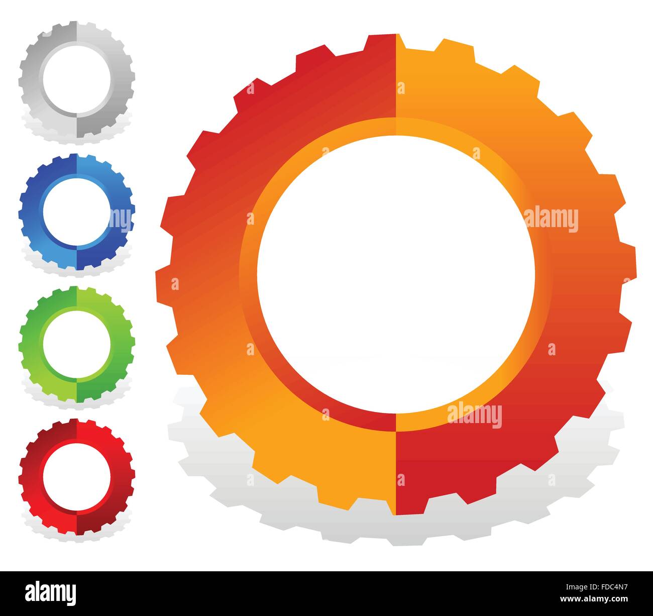 Colorful gearwheel, cogwheel, gear shapes for mechanics, industry or ...