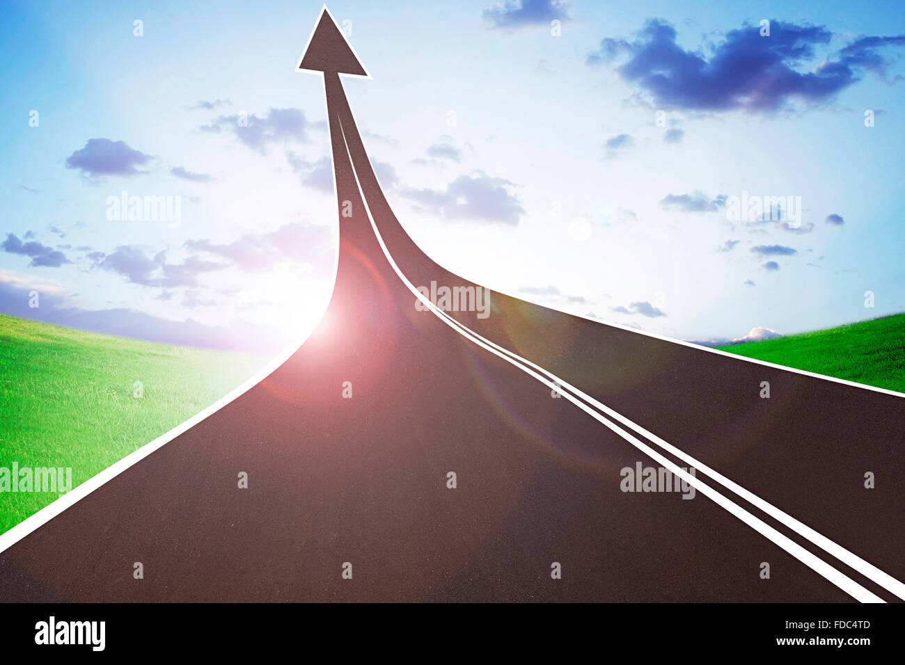 Road highway arrow hi-res stock photography and images - Alamy