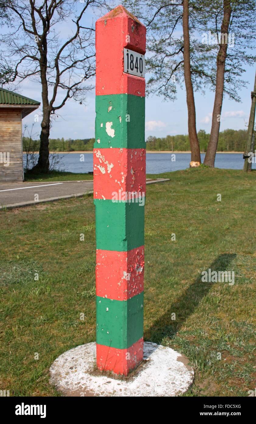 Border post, Lithuania Stock Photo - Alamy