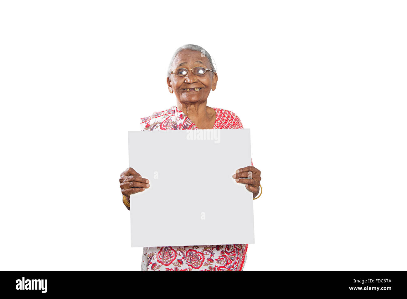 1 Senior Adult Woman Retirement Standing Message Board Showing Stock ...