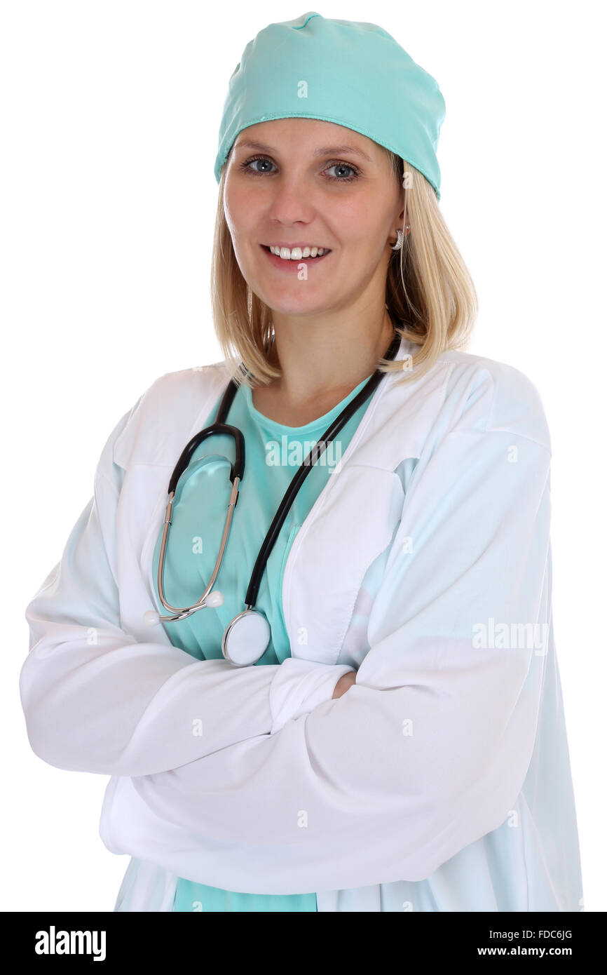 Young doctor woman occupation job isolated on a white background Stock ...