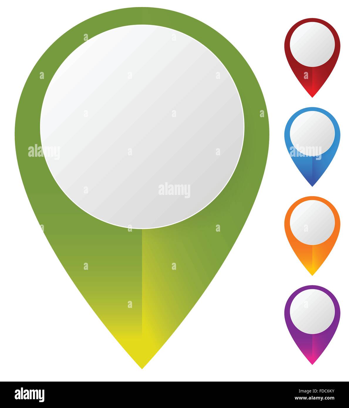 Map marker, map pin set. Abstract pushpins, thumbtacks with empty space ...