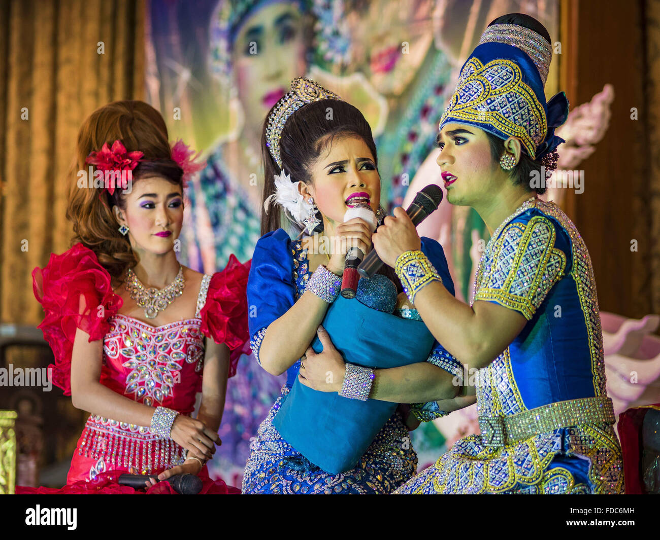 Nonthaburi, Thailand. 30th Jan, 2016. A ''likay'' opera performance at ...