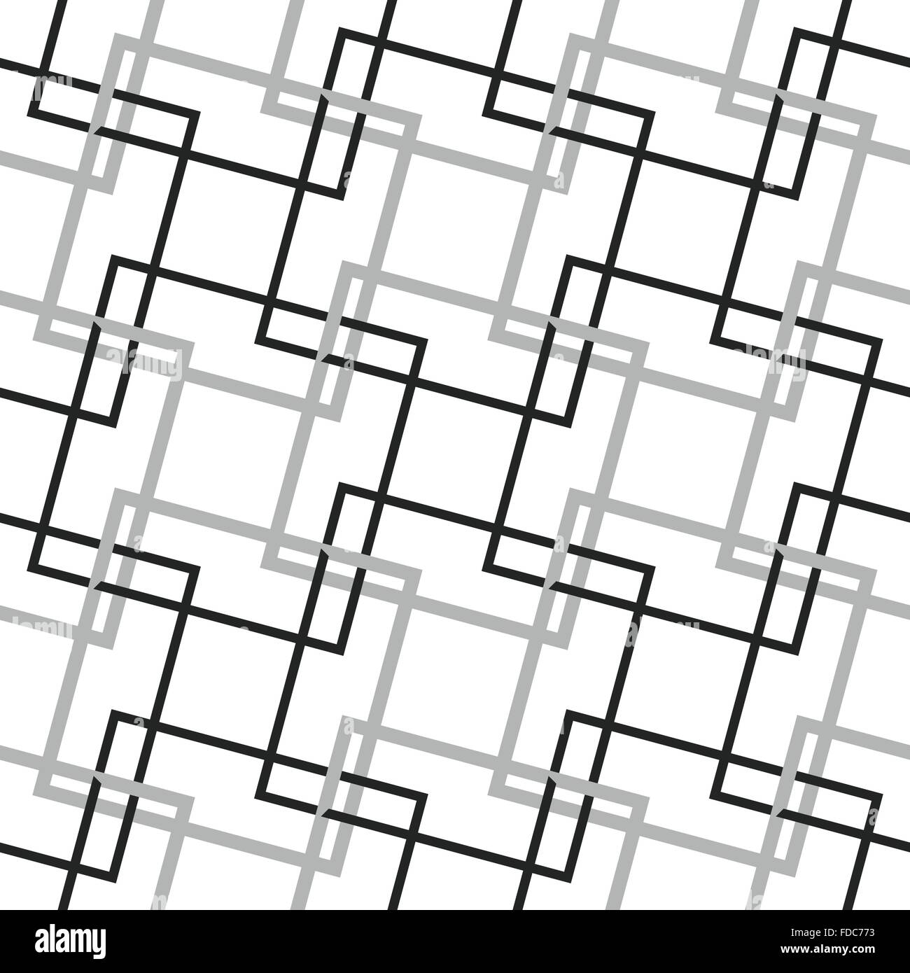 Geometric Minimalist Pattern With Intersecting Squares Monochrome Grayscale Vector Texture