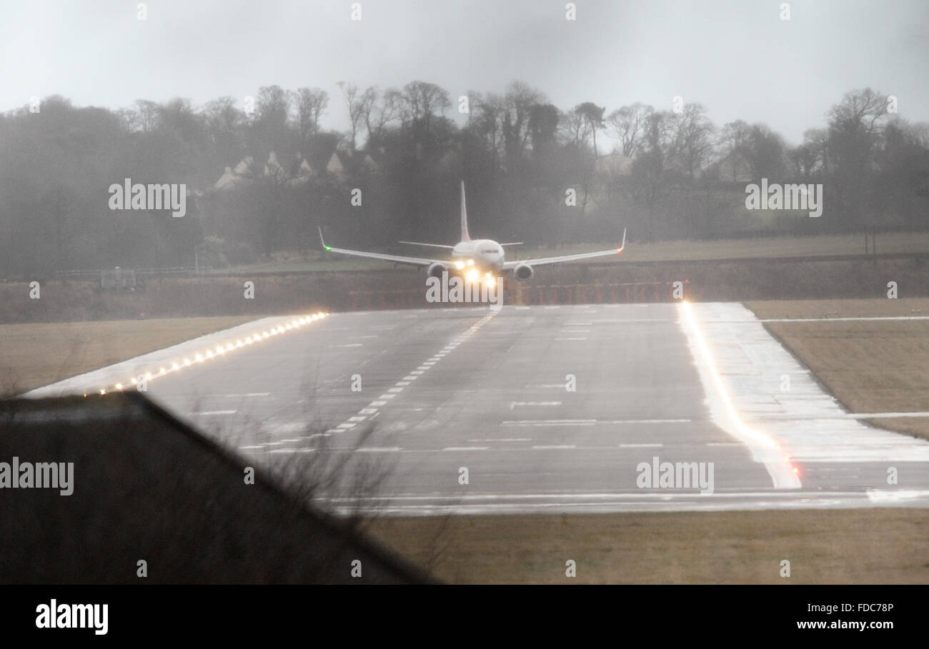 Planes struggle to land and take off at Edinburgh Airport in Scotland ...