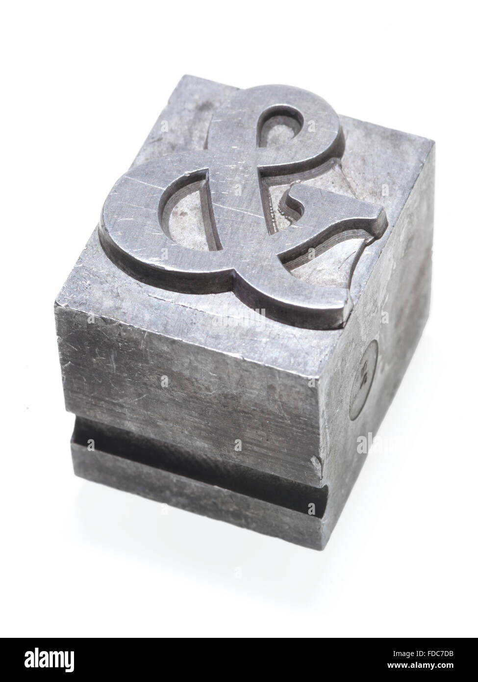 ampersand metallic letterpress type block isolated on white Stock Photo ...