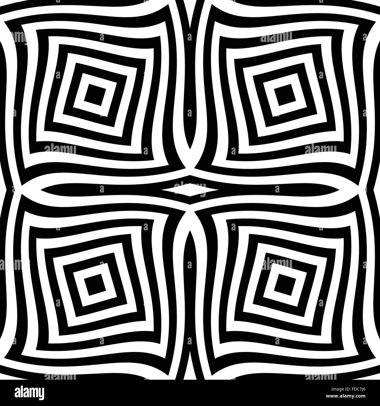 Seamlessly repeatable monochrome pattern. Abstract deformed squares ...