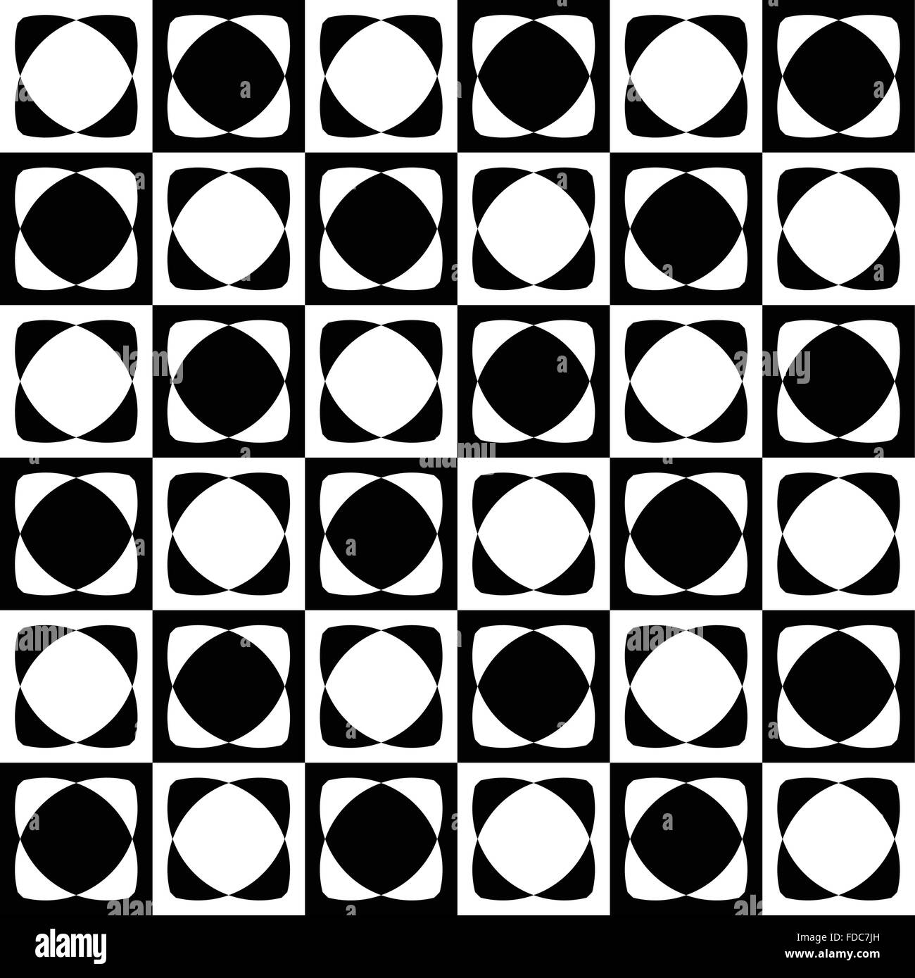 Abstract seamlessly repeatable pattern with checkered tiles. Monochrome ...