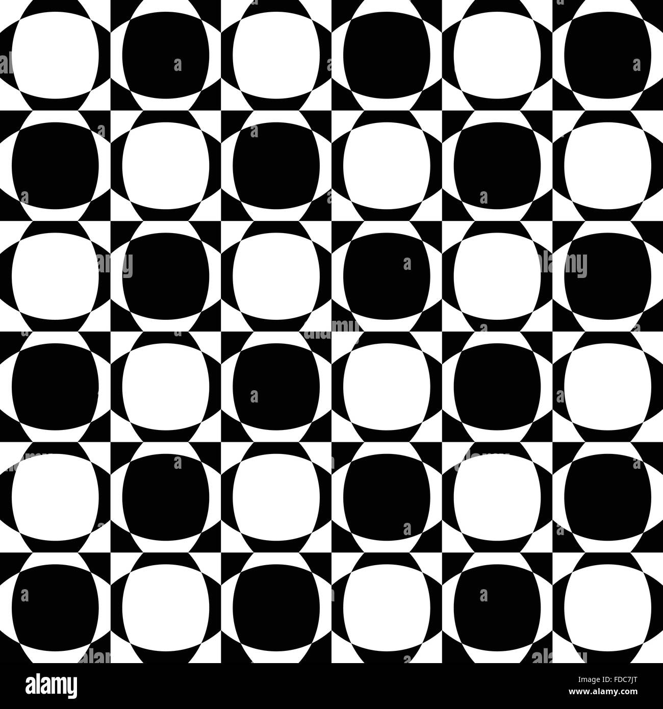 Abstract seamlessly repeatable pattern with checkered tiles. Monochrome ...
