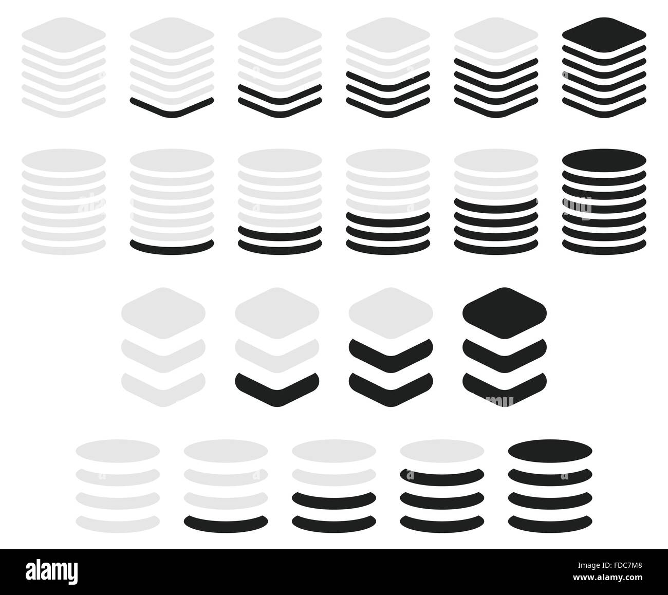 Vertical progress, level indicator symbols in sequence Stock Vector ...