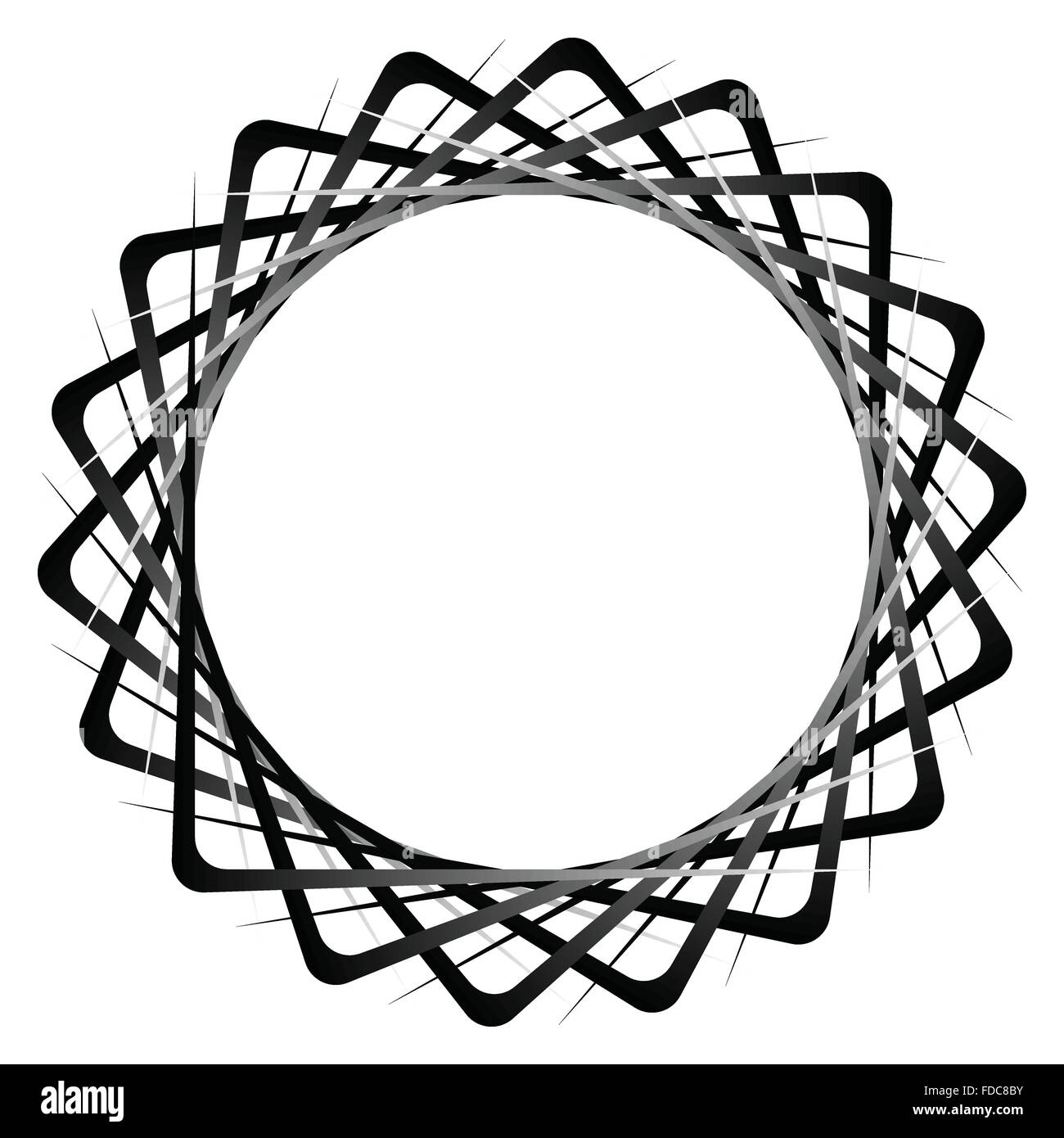 Abstract circular, rotating element. Monochrome vector shape Stock ...