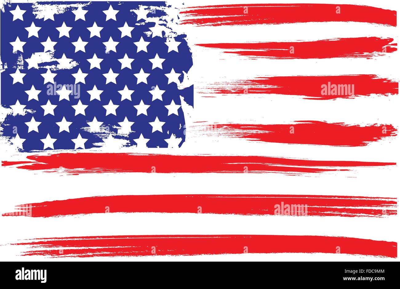 USA grunge flag, painted american symbol of freedom Stock Vector Image ...