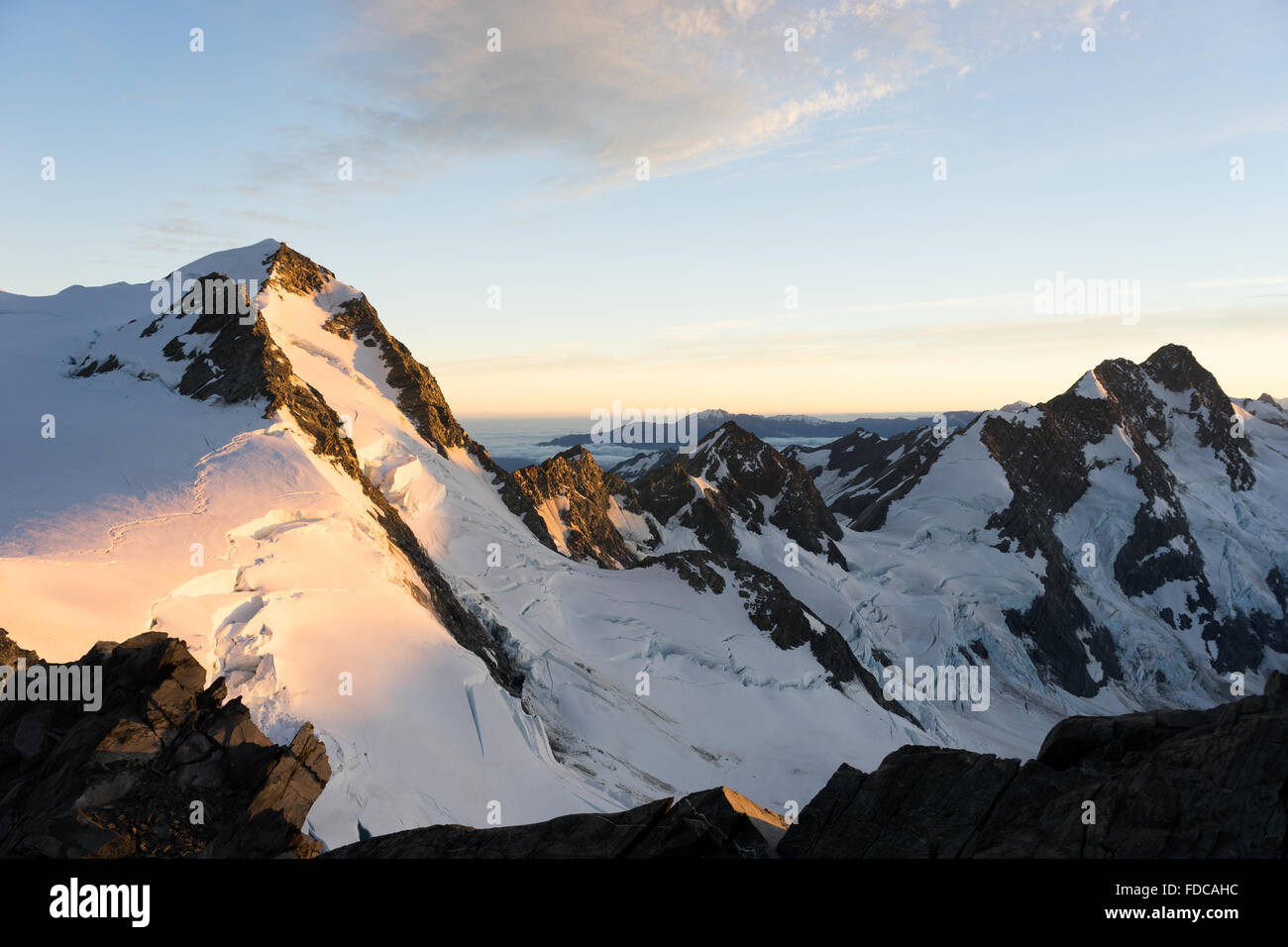 Mountain landscape with snow and clear blue sky Stock Photo - Alamy
