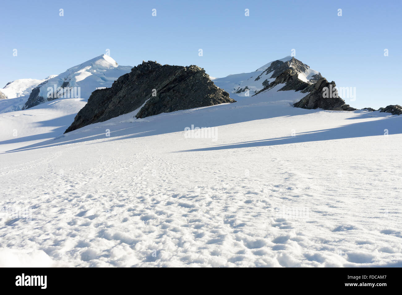 Mountain landscape with snow and clear blue sky Stock Photo - Alamy