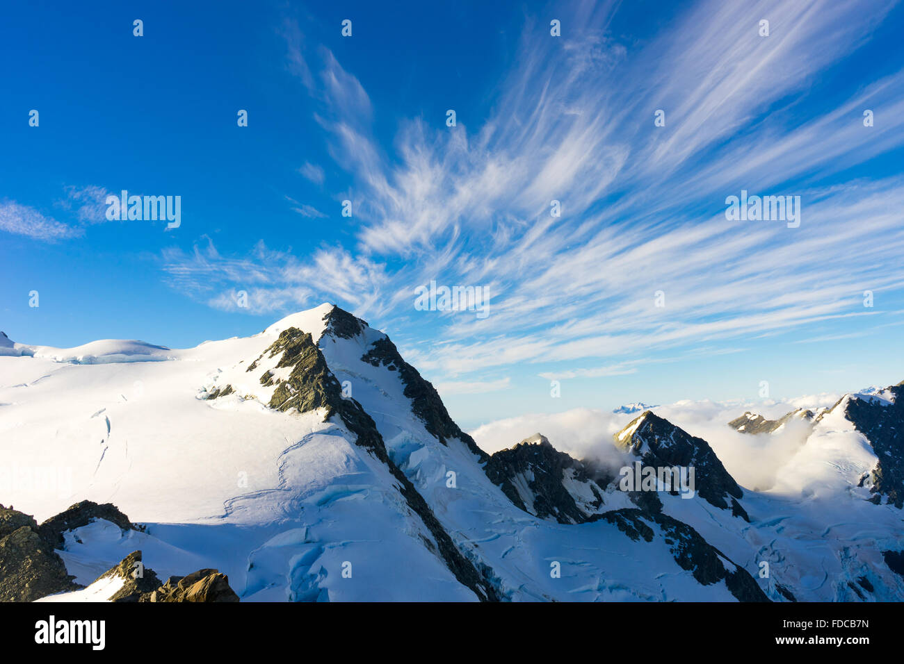 Mountain landscape with snow and clear blue sky Stock Photo - Alamy