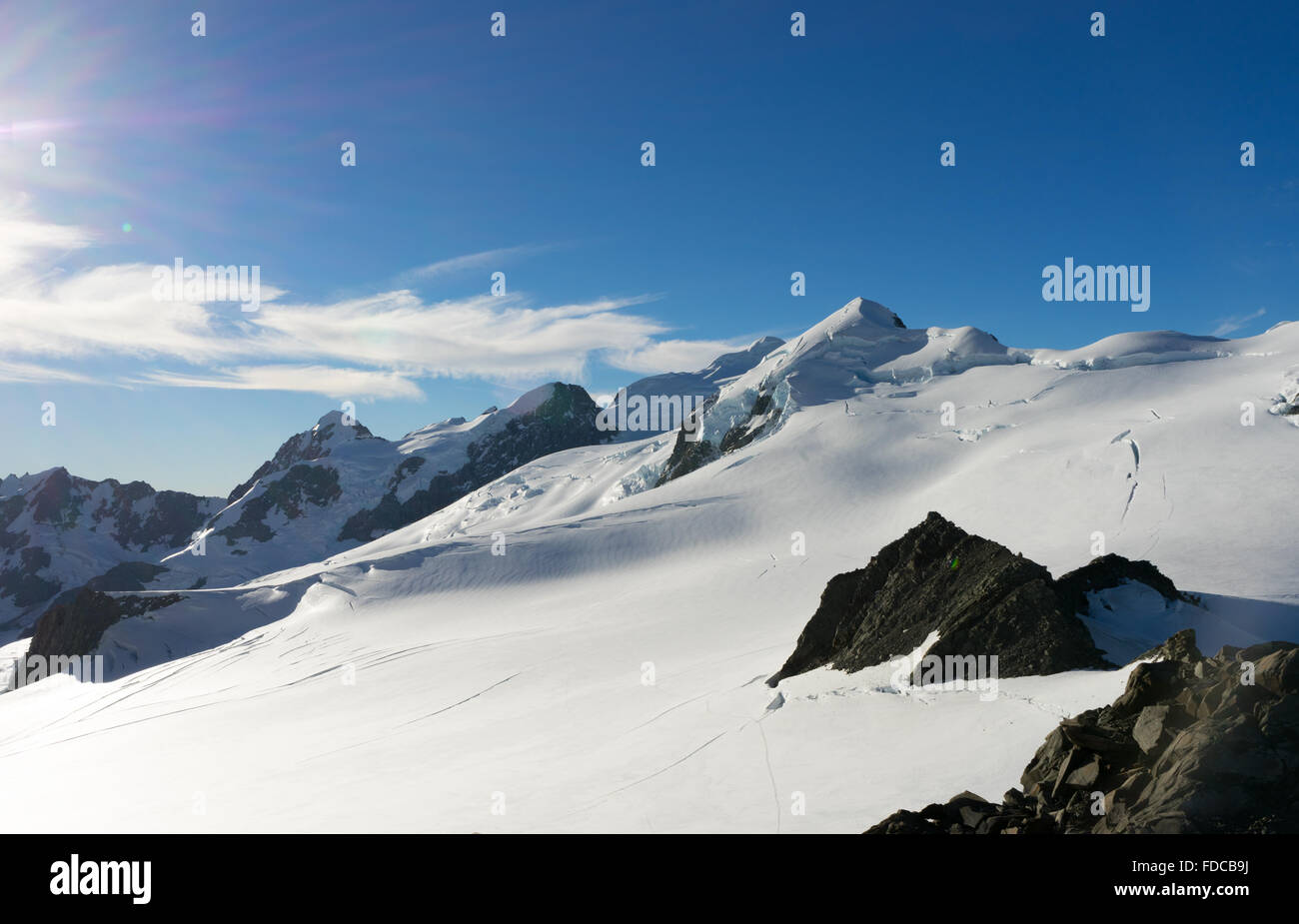 Mountain landscape with snow and clear blue sky Stock Photo - Alamy