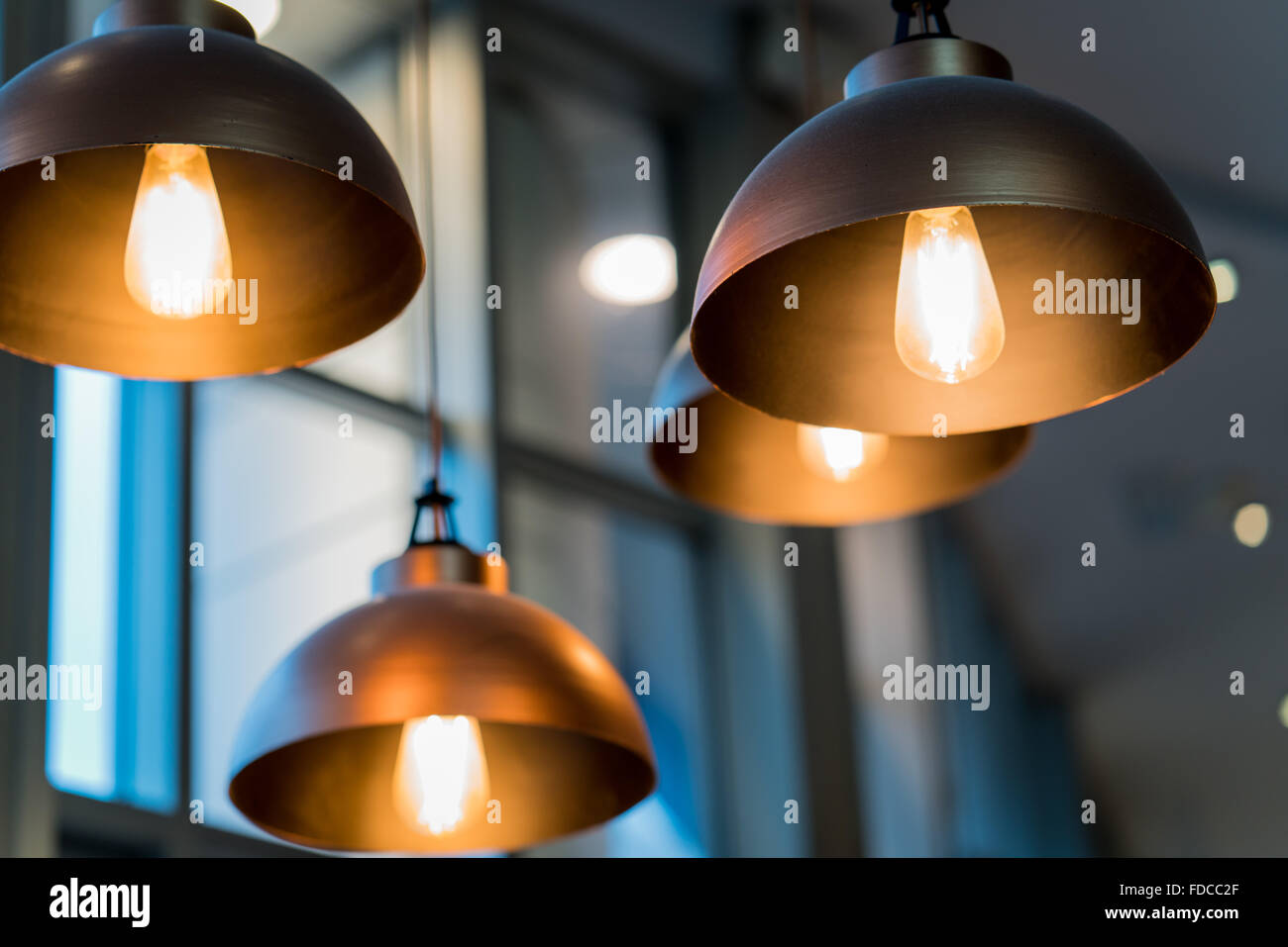 A group of hanging lights with shallow depth of field Stock Photo - Alamy