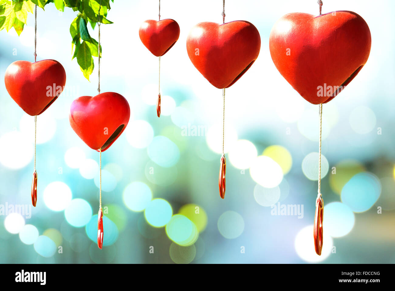 Heart-shaped bell for love and Valentine's Day on beautiful background ...