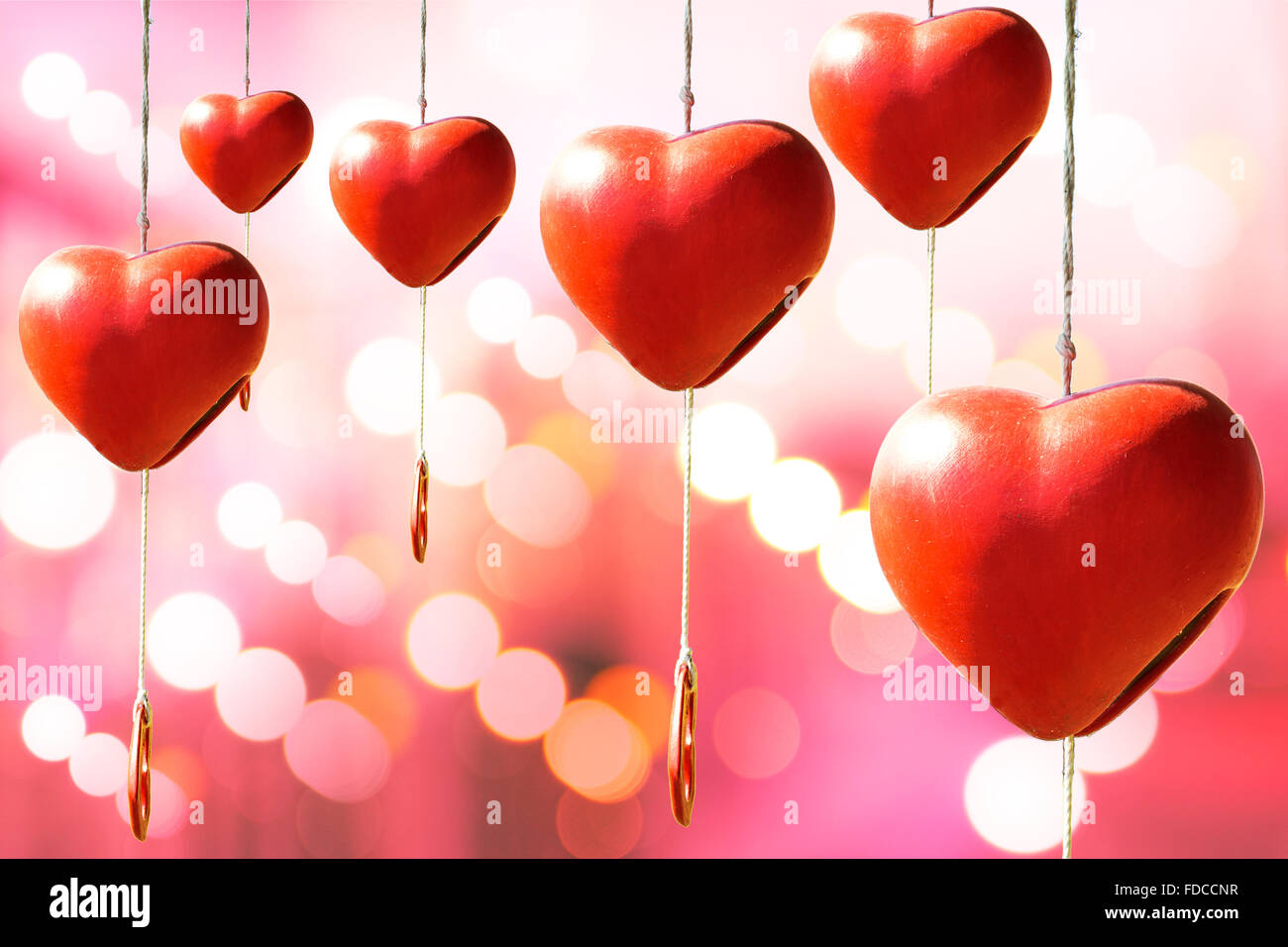 Heart-shaped bell for love and Valentine's Day on beautiful background ...