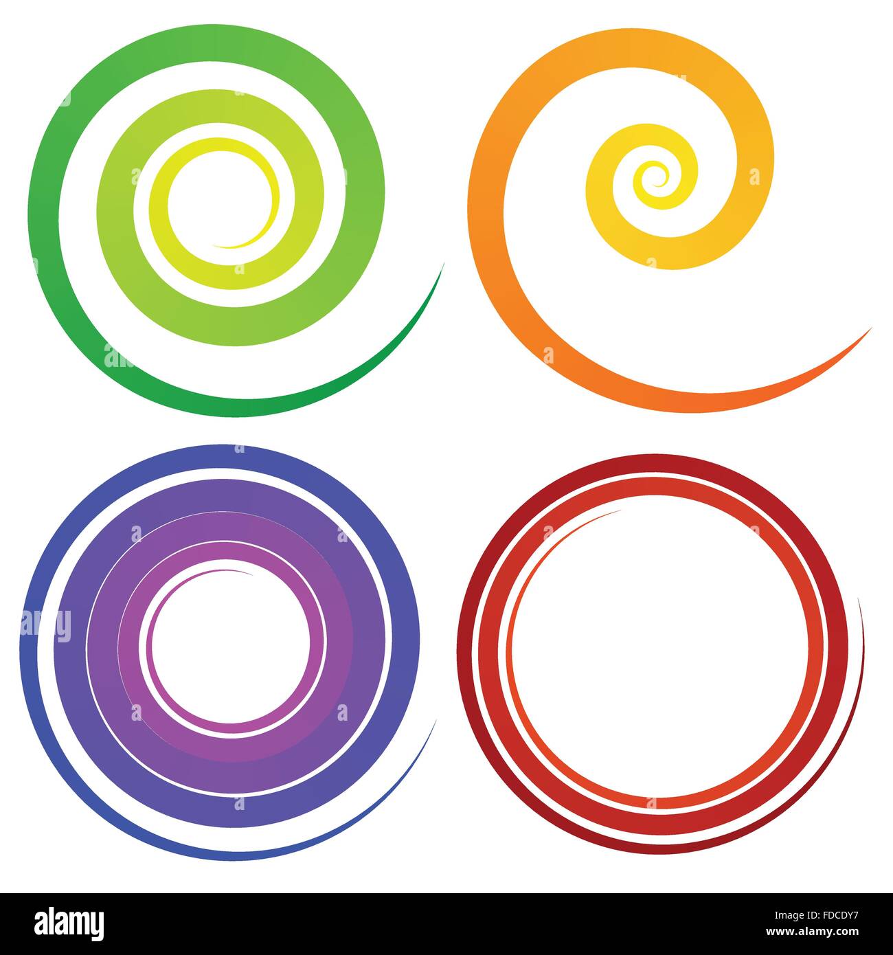 Curly spiral shapes. Colorful design elements. Vector Stock Vector ...