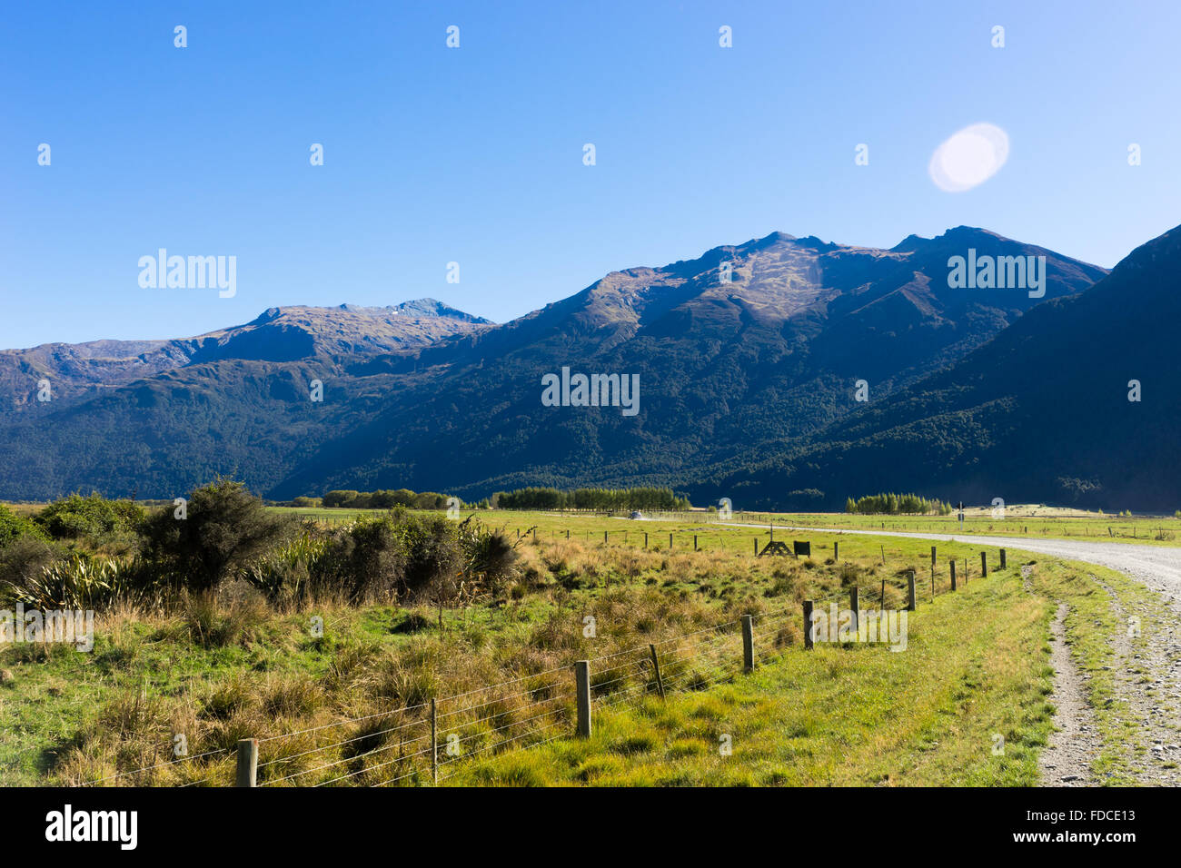 Natural landscape of New Zealand alps and meadows Stock Photo - Alamy
