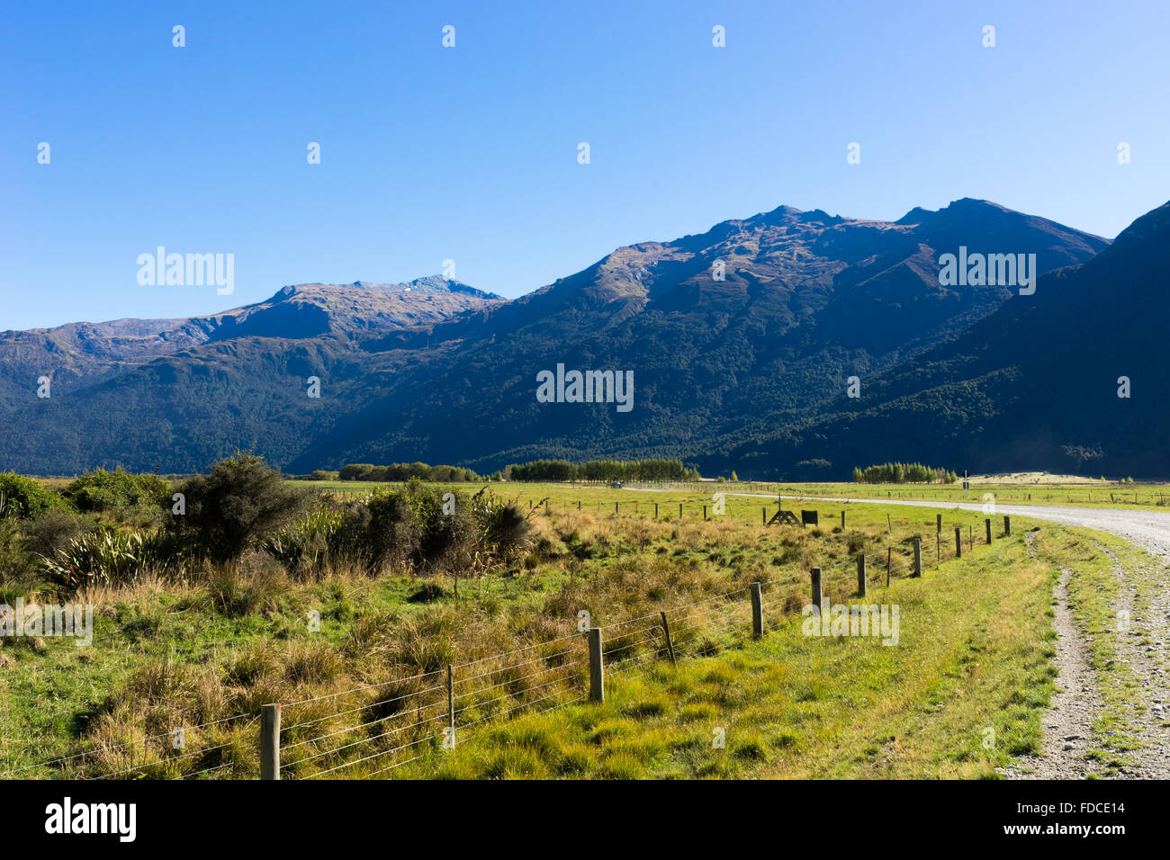 Natural landscape of New Zealand alps and meadows Stock Photo - Alamy
