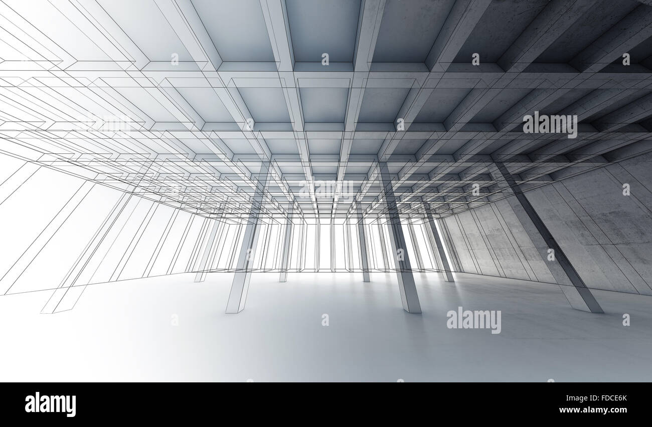 Abstract architecture wide angle background with perspective view of ...