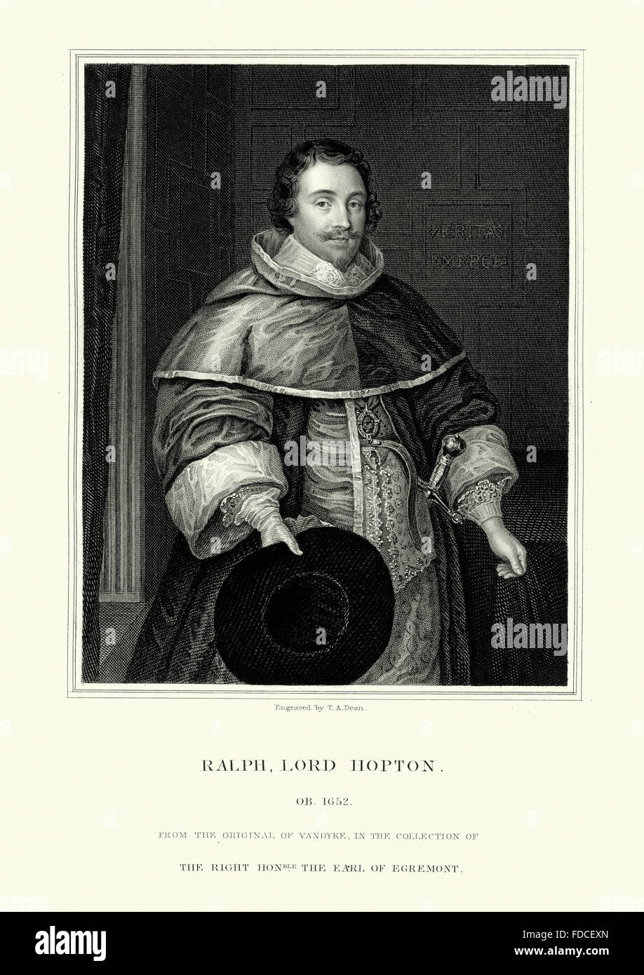 Ralph Hopton, 1st Baron Hopton a Royalist commander in the English ...