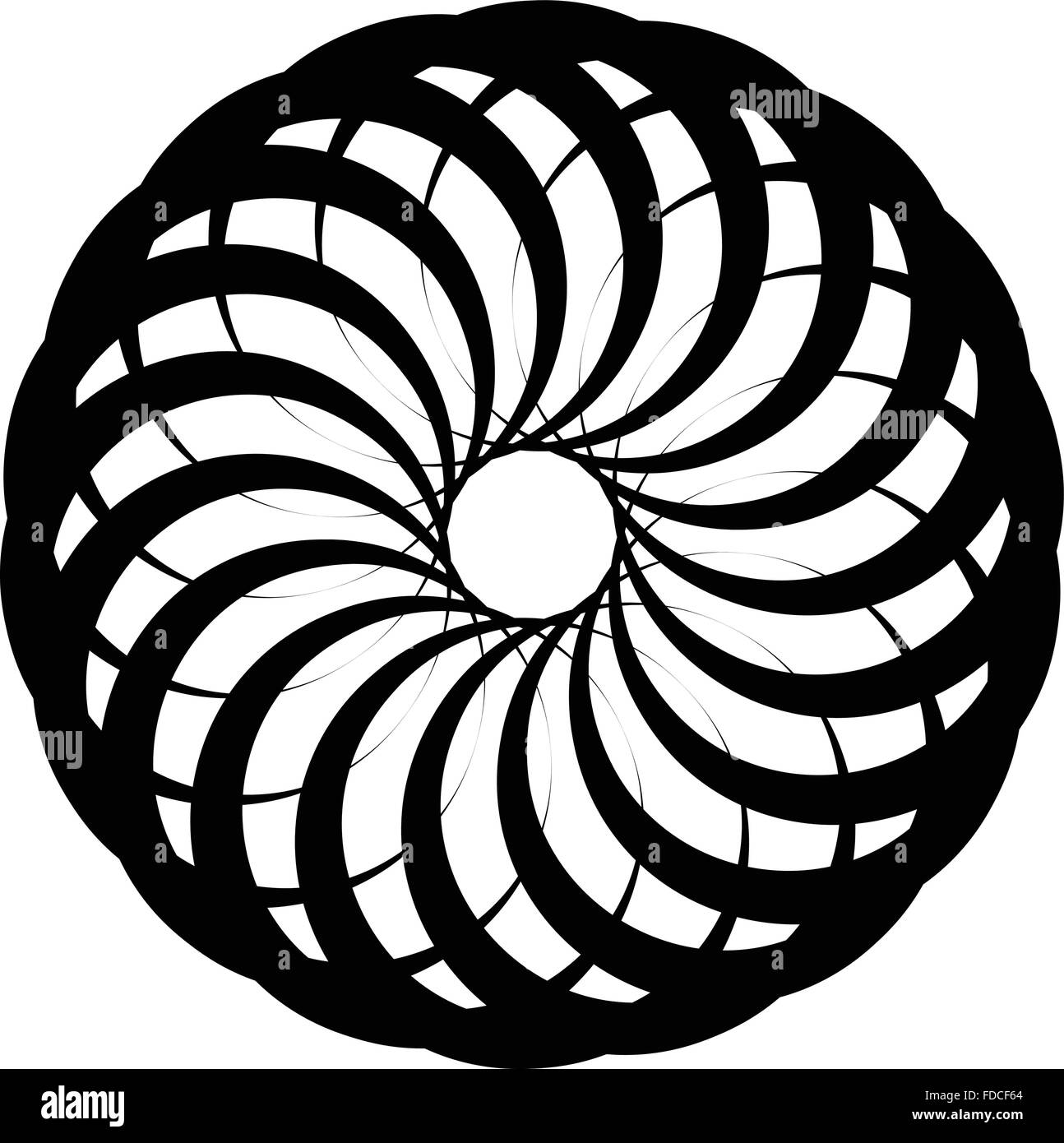 Abstract circular spiral, twirl element isolated on white. Editable ...
