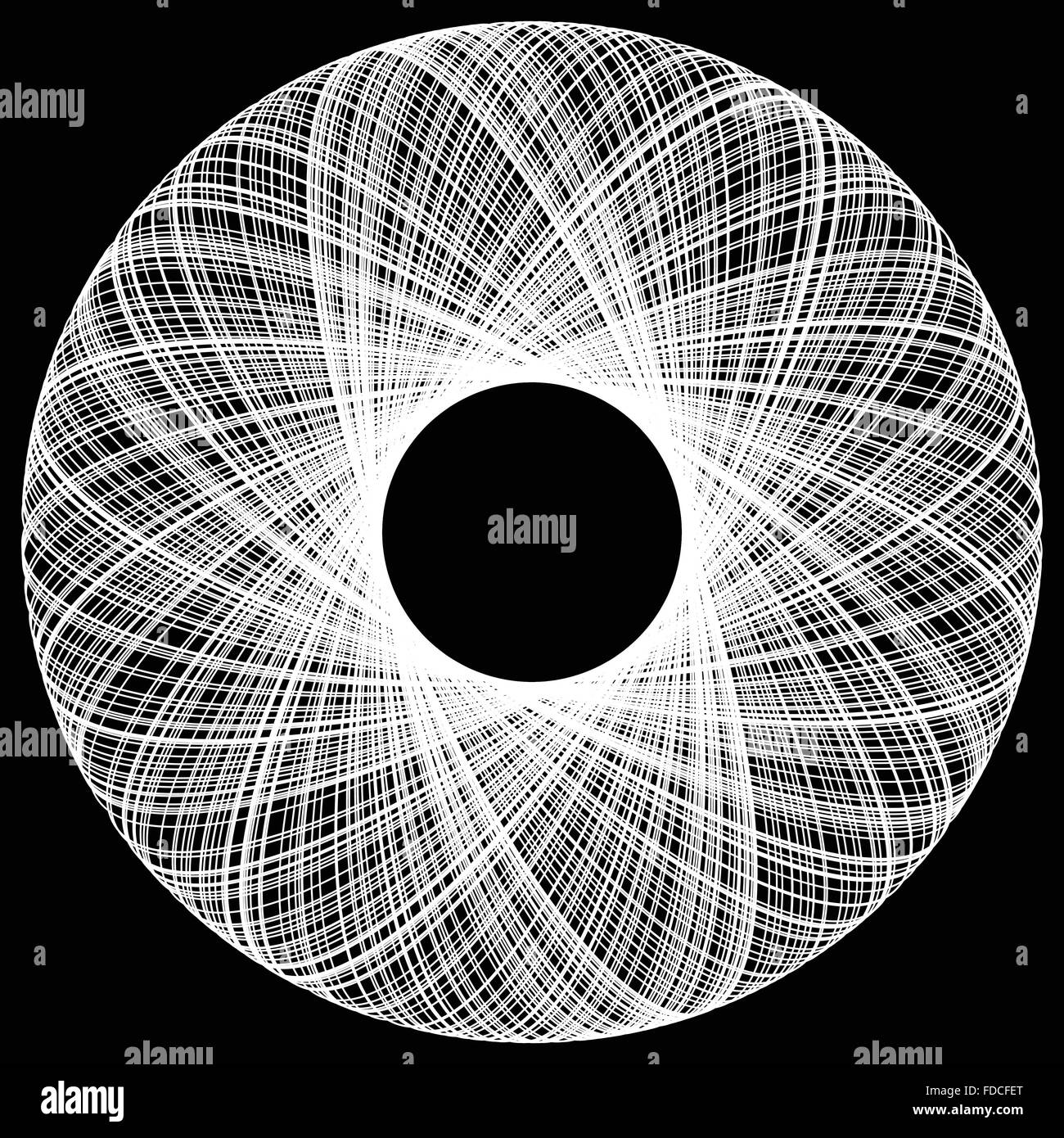 Spirograph pattern like rotating spiral, vortex shape. Abstract monochrome element Stock Vector ...