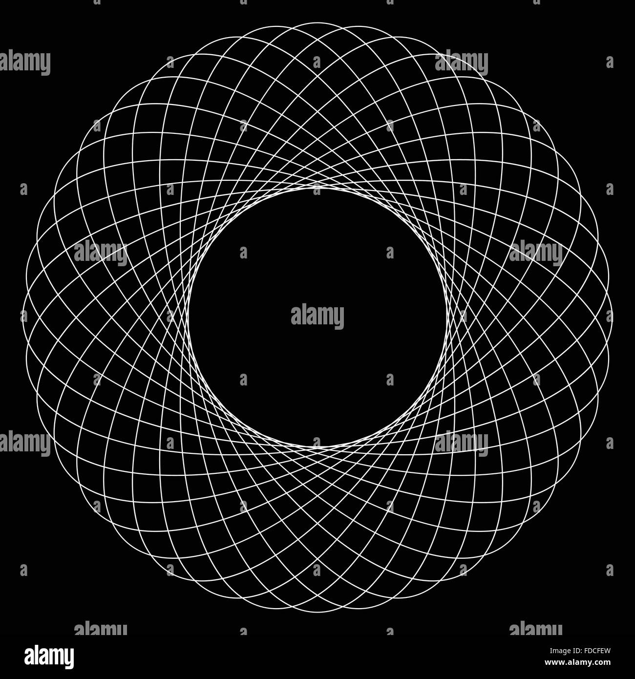 Spirograph pattern like rotating spiral, vortex shape. Abstract monochrome element Stock Vector ...