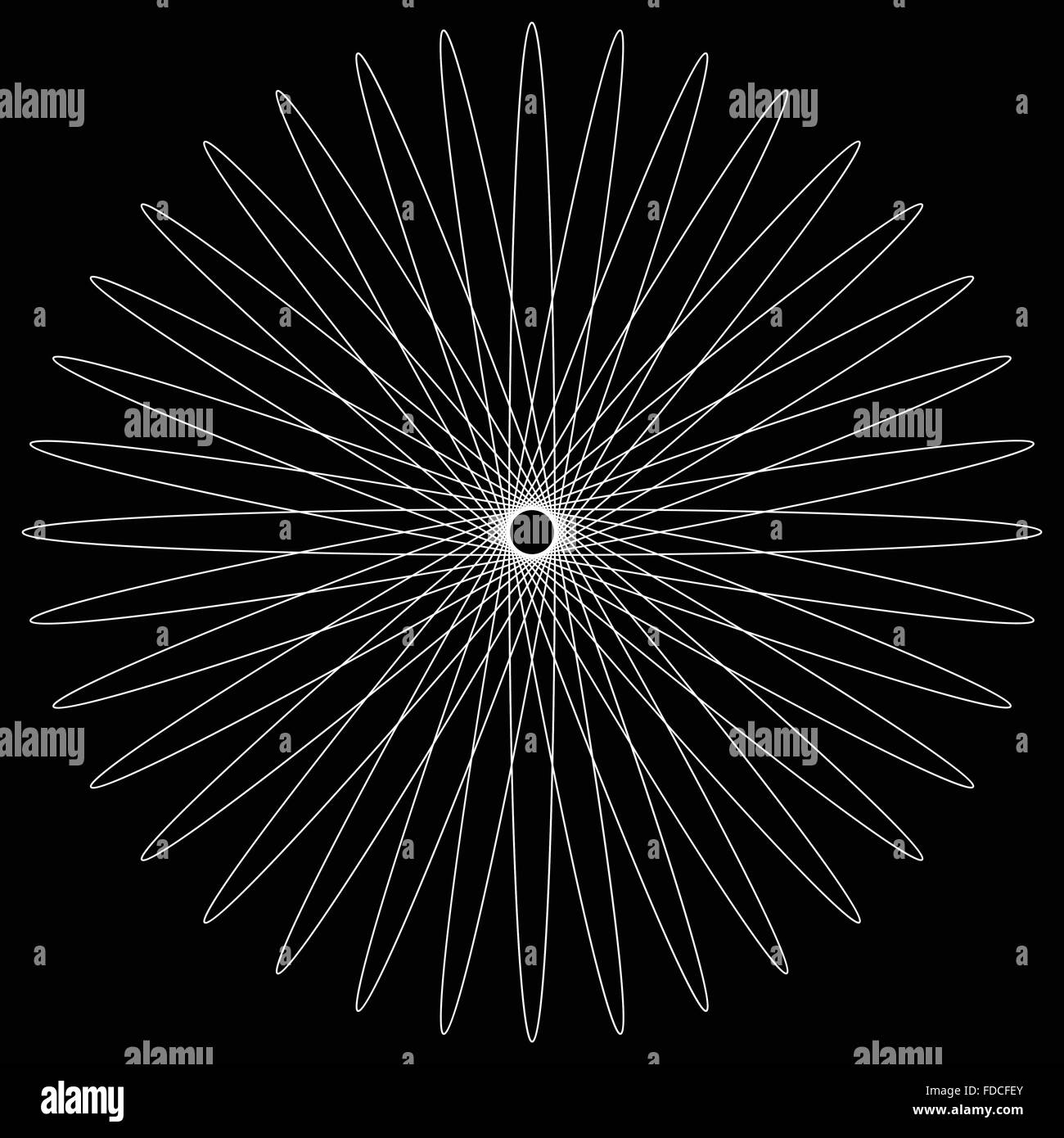 Spirograph pattern like rotating spiral, vortex shape. Abstract monochrome element Stock Vector ...