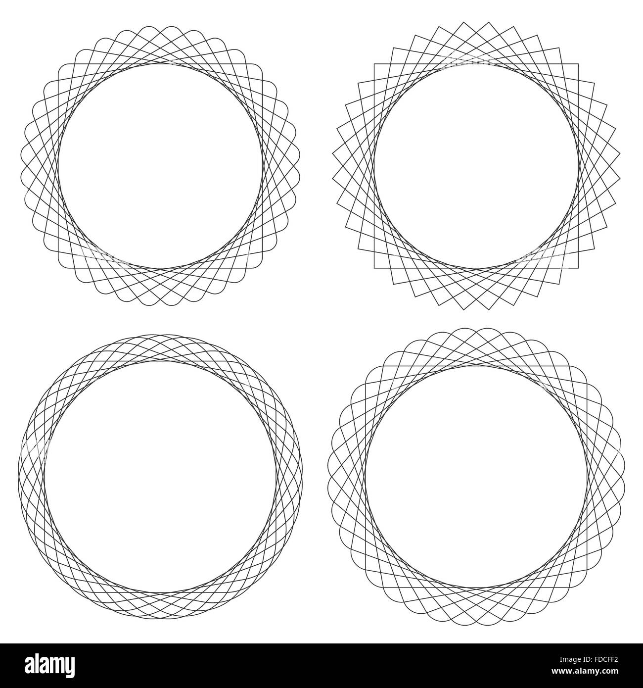 Spirograph vector pattern Black and White Stock Photos & Images - Alamy