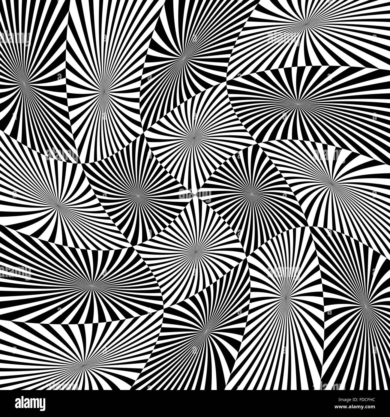 Abstract monochrome background with rotating effect. Abstract vector ...