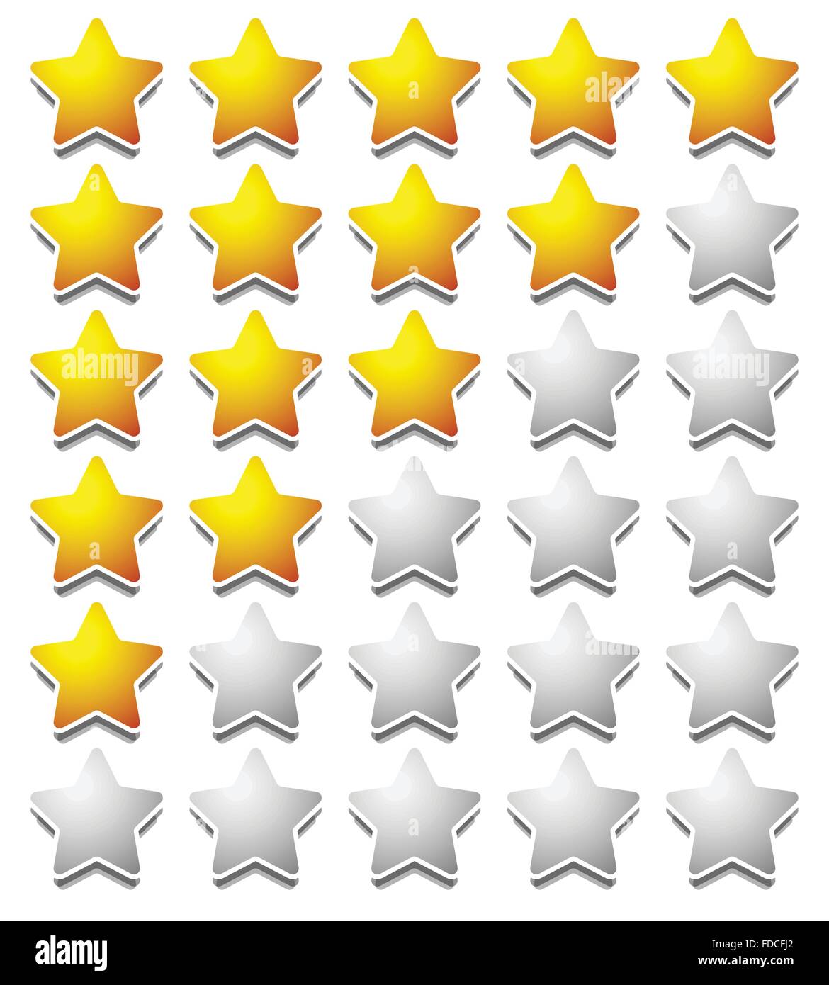 Star rating template from initial zero to 5 stars Stock Vector Image ...