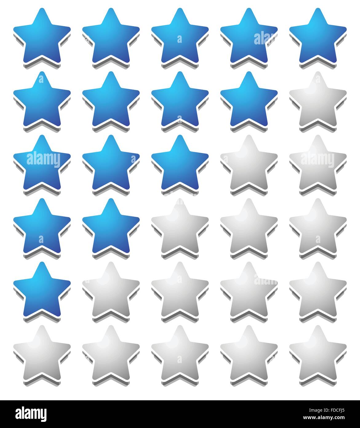 Star rating template from initial zero to 5 stars Stock Vector Image ...